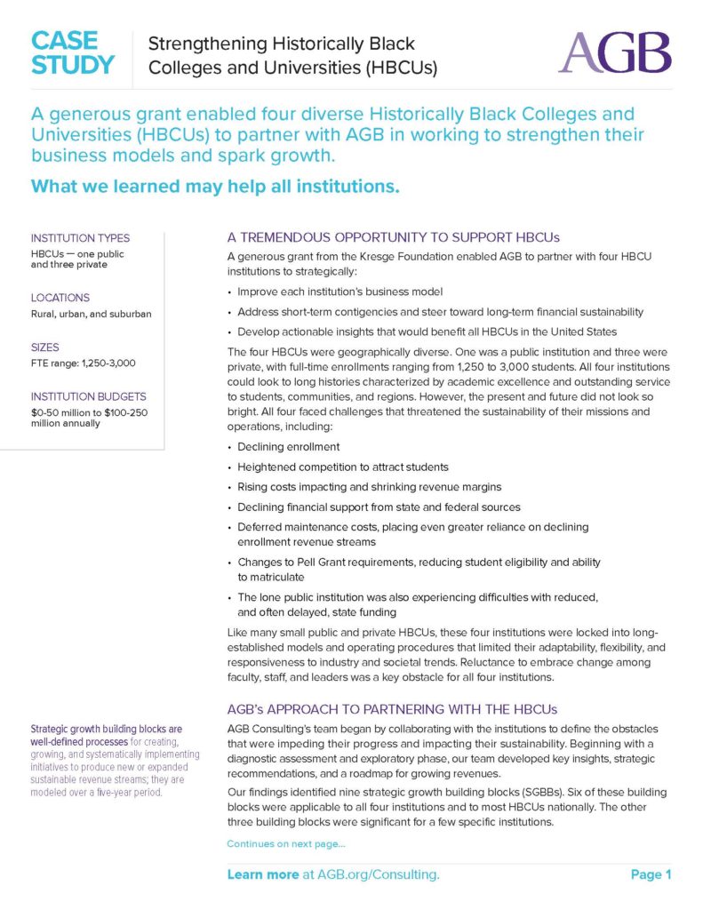 Strengthening Historically Black Colleges and Universities (HBCUs) - AGB