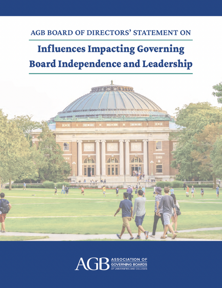 Recommendations from the AGB Board of Directors’ Statement on Influences Impacting Governing ...